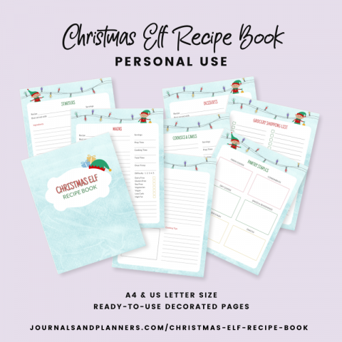 Christmas Elf Recipe Book | Journals and Planners